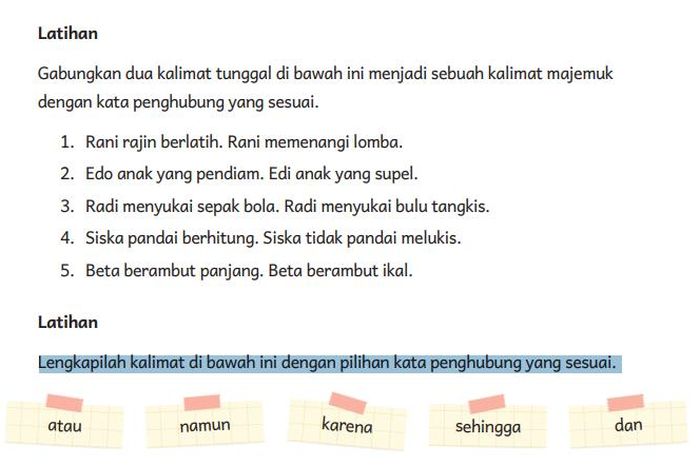 Soal dan Jawaban Bahasa Indonesia Kelas 5 SD: Kalimat Majemuk dan ... Soal dan Jawaban Bahasa Indonesia Kelas 5 SD: Kalimat Majemuk dan ...