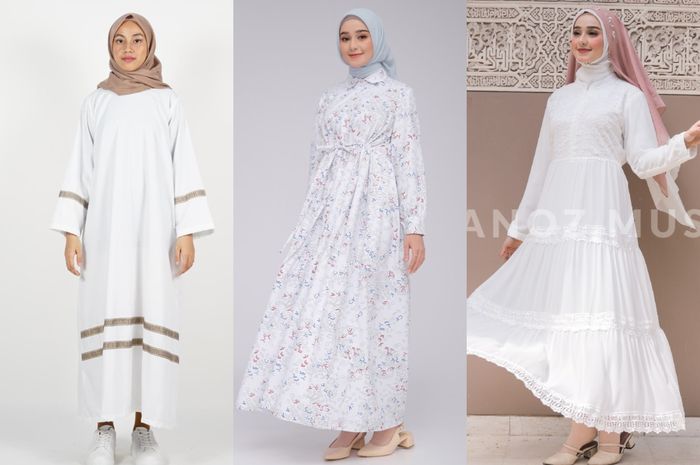 Rekomendasi Gamis Putih Simpel Elegan yang Bisa Dipakai untuk Idul Adha ...