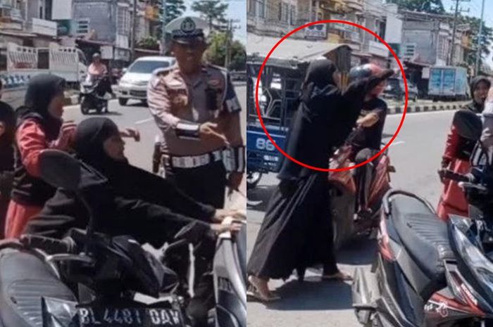 Viral Video Emak-Emak Ngamuk Ditilang Polisi, Ngeyel Tak Mau Pakai Helm, Begini Nasibnya