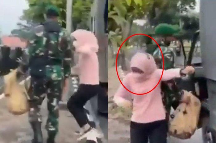 VIRAL Video Wanita Berhijab Pepet Anggota TNI Sambil Joget, Diduga Caper Hingga Pamer Hujatan