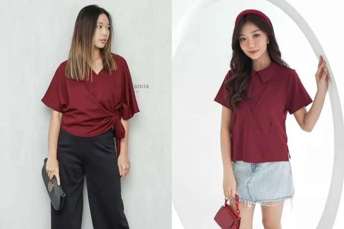 3 Online Shop Blouse Merah di Bawah Rp 100 Ribu Bikin Penampilan Modis ...