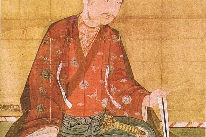 Sisi Lain Yoshitsune Samurai Berpakaian Sutra yang Memainkan Seruling ...