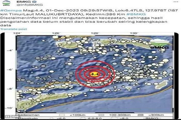 Maluku Barat Daya Diguncang Gempa 4,4 M, BMKG: Akibat Subduksi Lempeng Indo-Australia - Intisari