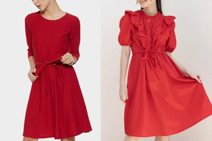 3 Dress Merah Bahan Premium 100 Ribuan, Tampil Elegan Saat Natal - Stylo