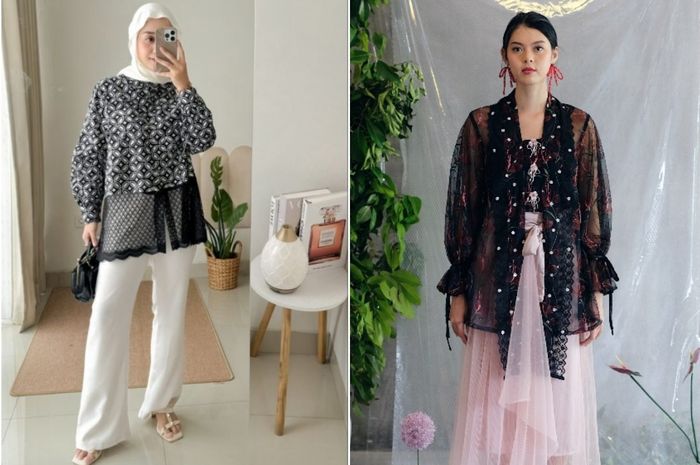 4 Pilihan Outer Brukat dan Kebaya Nuansa Hitam untuk Lebaran 2024 - Stylo