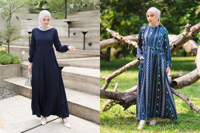 3 Rekomendasi Gamis Biru Navy Rp 100 Ribuan untuk Baju Lebaran 2024 - Stylo