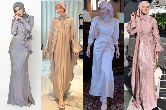 Glamor Saat Lebaran, Inspirasi Dress Lebaran Satin untuk The Nuruls ...