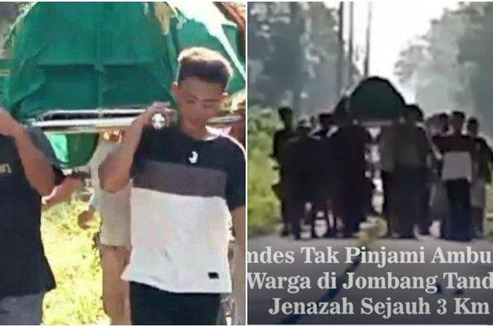 Viral, Tak dapat Izin Gunakan Ambulans, Warga Jombang Terpaksa Tandu Jenazah Sejauh 3 Km