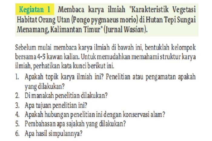 Jawab Soal Kegiatan 1 Menjawab Pertanyaan Berdasarkan Karya Ilmiah No ... Jawab Soal Kegiatan 1 Menjawab Pertanyaan Berdasarkan Karya Ilmiah No ...