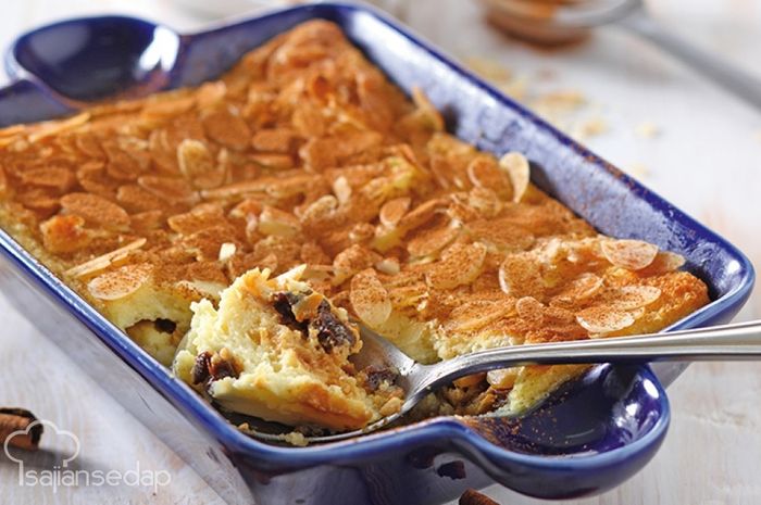 Puding Roti Almond yang Enak Banget, Pas Buat Sarapan
