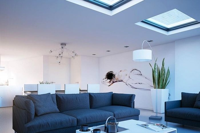 Desain Ruang Keluarga dengan Skylight - iDEA