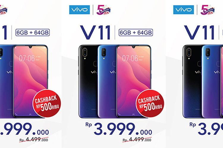 Vivo V11 Cashback 500 Ribu, Rayakan 5 Tahun Vivo di Indonesia