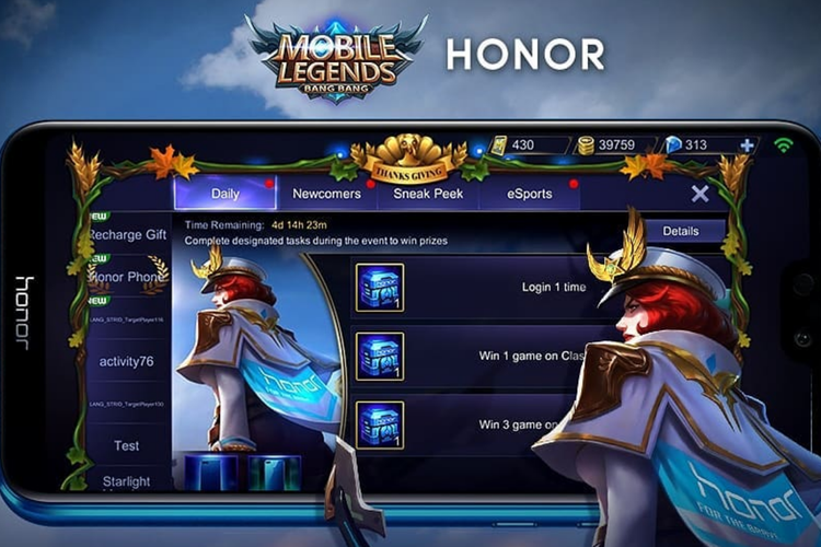 Main Game Mobile Legend, Dapatkan Kesempatan Menangkan Hape Honor!
