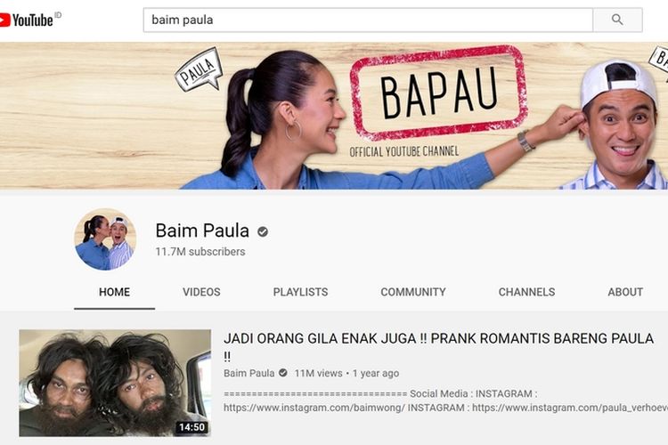 Pendapatan YouTube Baim Wong Tertinggi Meski Subscriber di Bawah Atta Halilintar dan Raffi Ahmad ...