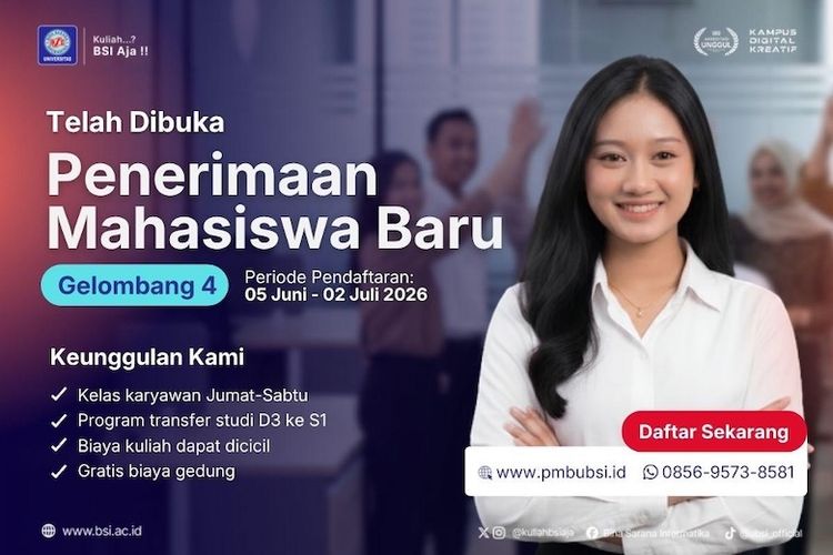 PMB Universitas BSI Gelombang 4 Dibuka, Cocok untuk Pekerja yang Ingin ...