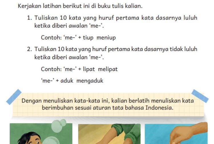 21 Contoh Kata Dasar yang Luluh Ketika Diberi Awalan Me-, Materi Bahasa ...