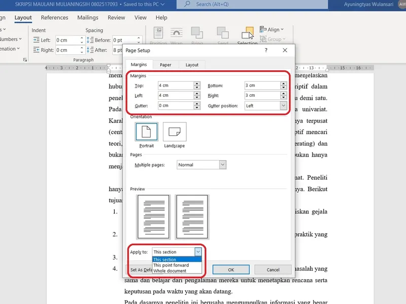 Cara Mengatur Margin Di Word, Sesuaikan dengan Pedoman Skripsi! - Page all