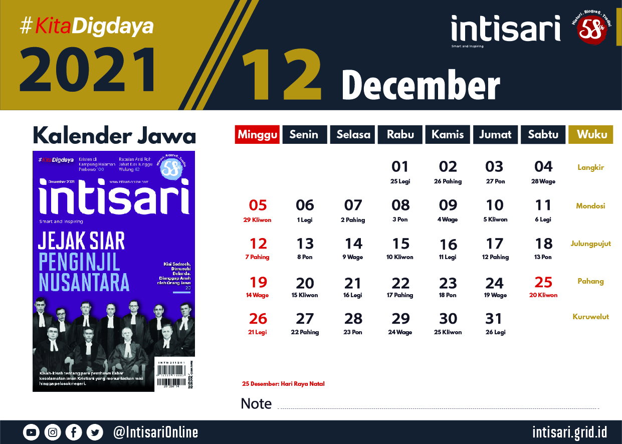 Kalender Bulan Desember 2021 Lengkap, Cek Hari-hari Peringatan Nasional ...