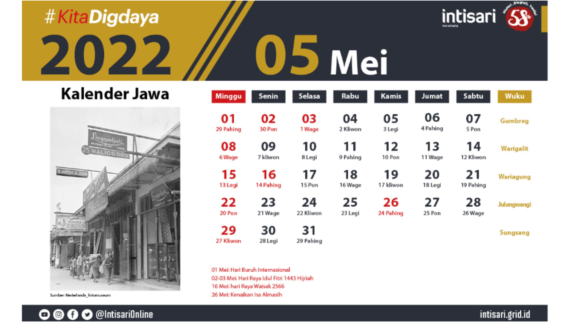 Kalender Mei 2022, Menjelang Hari Kebangkitan Nasional ke-114 Tahun dan ...