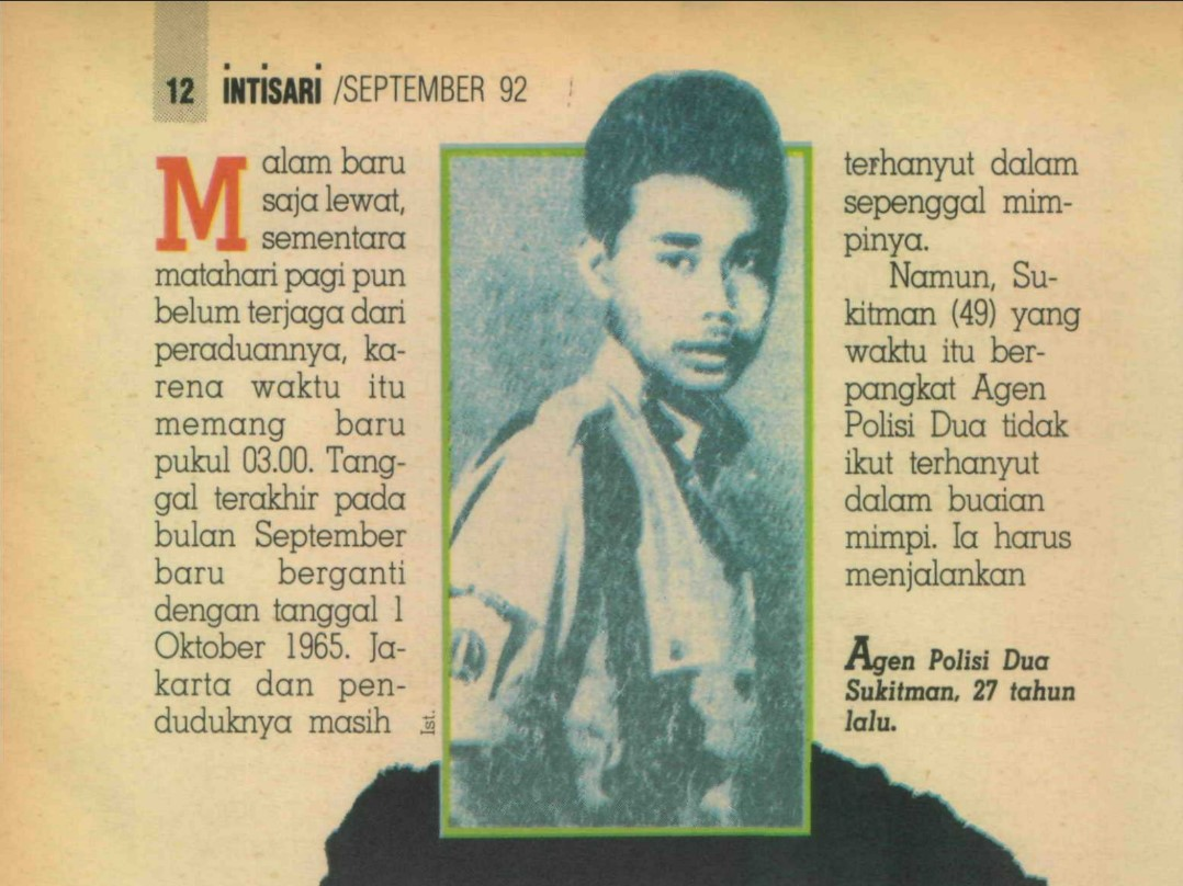Dialah yang Lolos dari Lubang Buaya pada Malam Jahanam 1 Oktober 1965