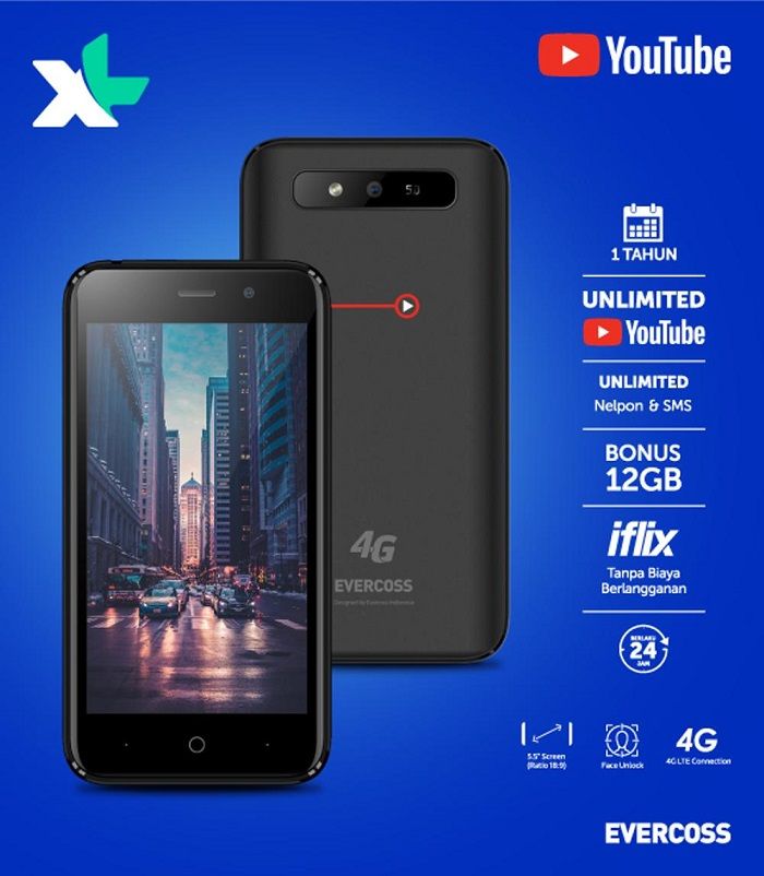 Evercoss Rilis 2 Android Di Bawah Rp 1 Juta, Bisa YouTube Setahun