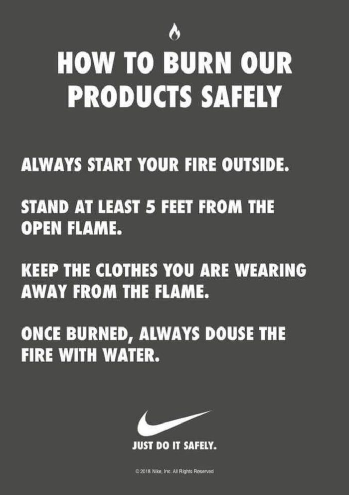 Sabi, Nike Sindir Orang yang Bakar Produknya dengan Petunjuk Ini!