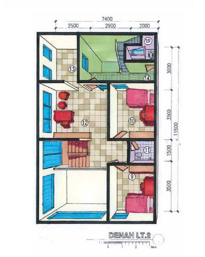 Inspirasi Desain Rumah Tipe 21 di Hoek, Dikembangkan Hingga 3 Lantai ...