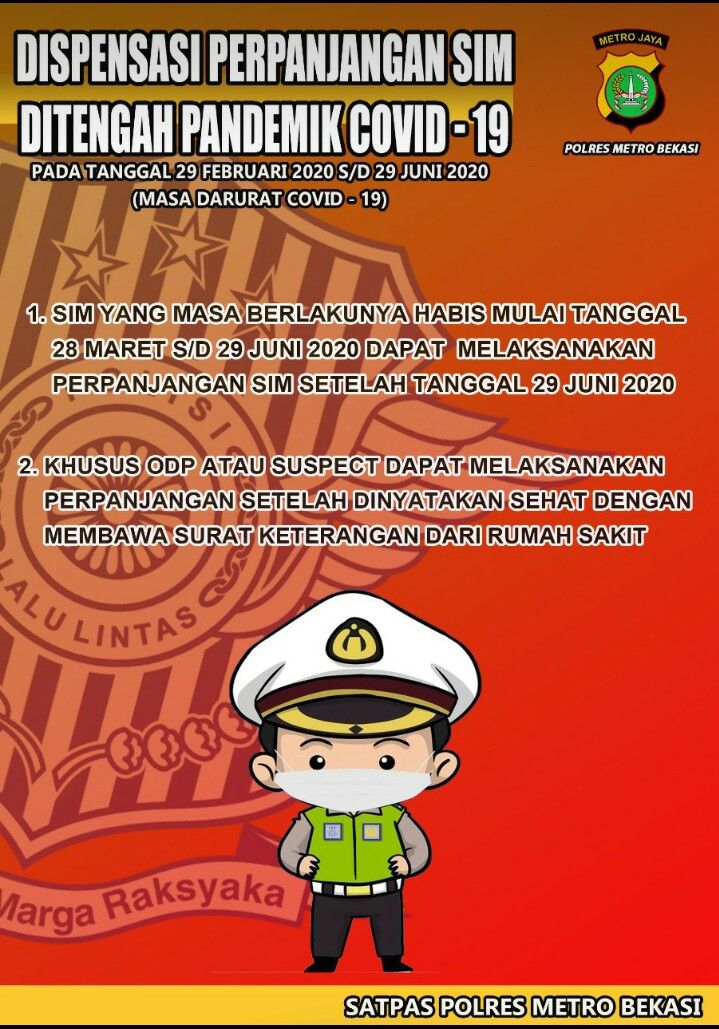 Polres Metro Bekasi Beri Dispensasi Perpanjangan SIM Selama Pandemi ... Polres Metro Bekasi Beri Dispensasi Perpanjangan SIM Selama Pandemi ...