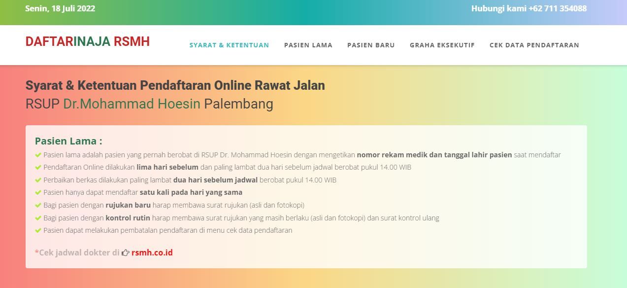 RSMH Menerapkan Sistem Pendaftaran Rawat Jalan Online - Sonora.id