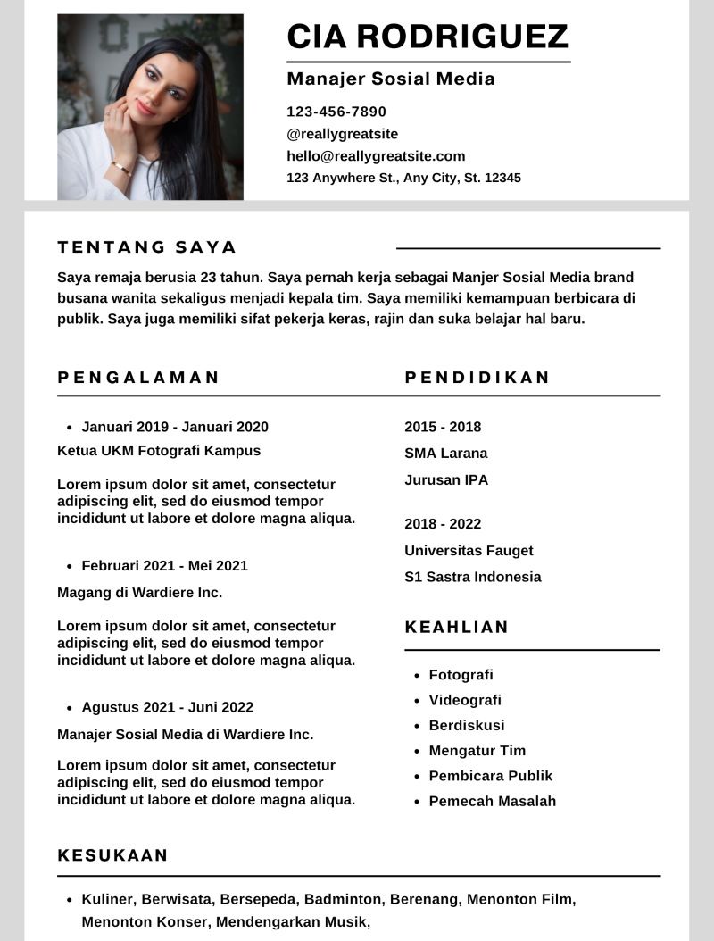 Contoh Cv Terbaik Yang Dilirik Hrd 11 Contoh Cv Menarik Yang Bisa – Eroppa Contoh Cv Terbaik Yang Dilirik Hrd 11 Contoh Cv Menarik Yang Bisa – Eroppa