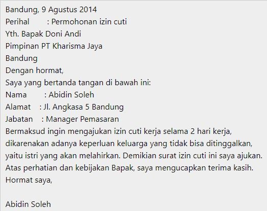 8 Contoh Surat Cuti Melahirkan beserta Strukturnya, Lengkap! - Halaman ...