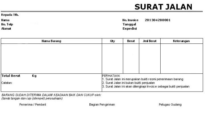 11 Contoh Surat Jalan yang Baik dan Benar beserta Struktunya - Semua ...