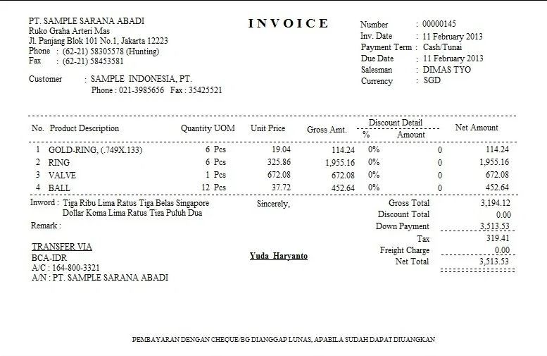 4 Contoh Faktur Pembelian dan Penjualan: Pengertian, Fungsi, Komponen - Semua Halaman - Sonora.id