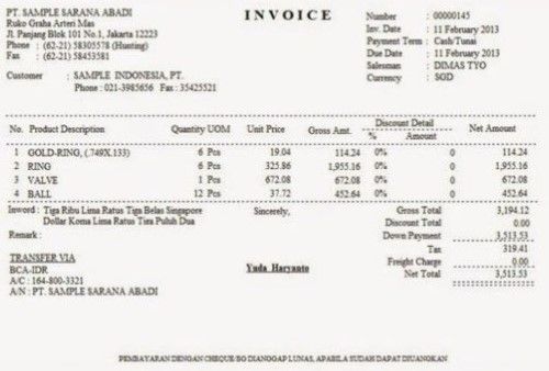 11 Contoh Invoice Tagihan beserta Penjelasan dan Strukturnya - Semua ...