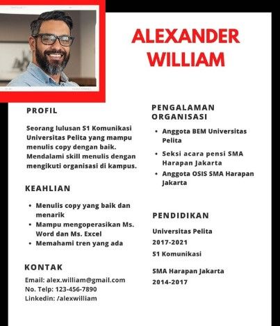 12 Contoh CV Mahasiswa yang Masih Kuliah untuk Beasiswa, Part Time ...