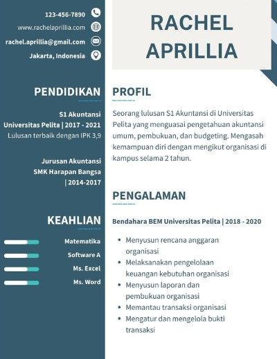 12 Contoh CV Mahasiswa yang Masih Kuliah untuk Beasiswa, Part Time ...