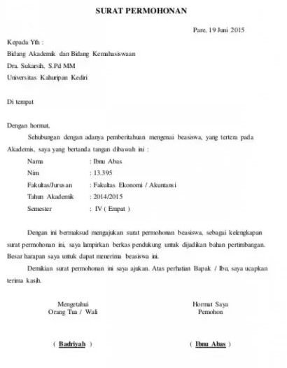 9 Contoh Surat Permohonan Bantuan yang Baik dan Benar - Semua Halaman ...