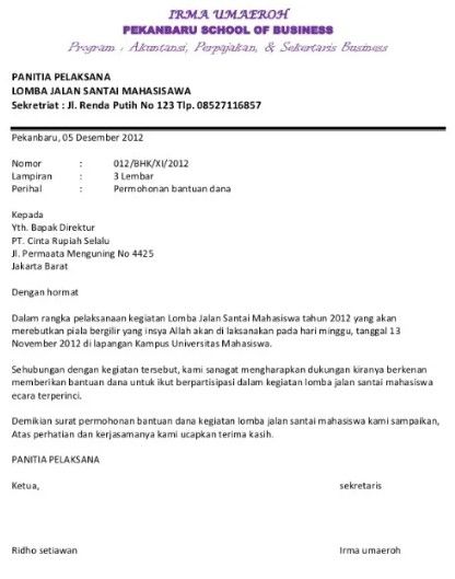 9 Contoh Surat Permohonan Bantuan yang Baik dan Benar - Semua Halaman ...
