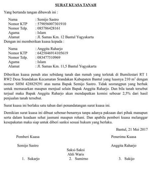 7 Contoh Surat Kuasa beserta Jenis dan Cara Membuatnya, Lengkap ...