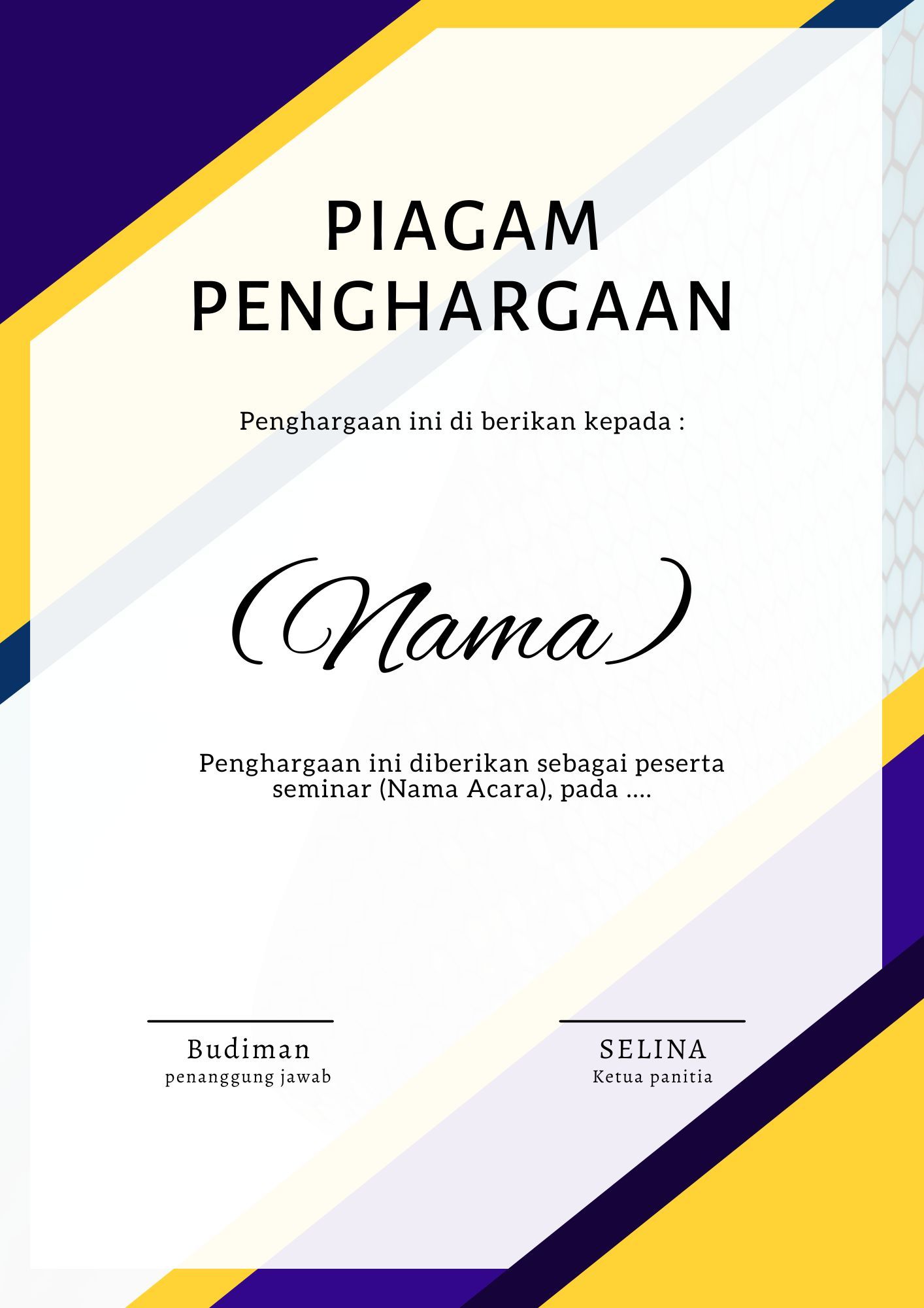 Contoh Sertifikat Penghargaan serta Fungsi dan Cara Membuatnya - Sonora.id