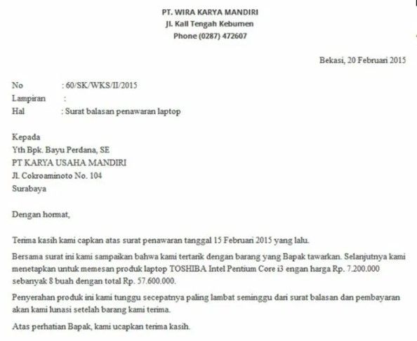 11 Contoh Surat Balasan Penawaran beserta Formatnya, Lengkap! - Sonora.id
