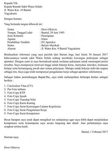 10+ Contoh Surat Lamaran Kerja Perawat dari Fresh Graduate, D3, dan S1 ...