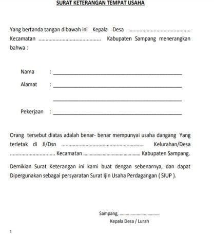 7 Contoh Surat Keterangan Usaha atau SKU beserta Cara Membuatnya ...