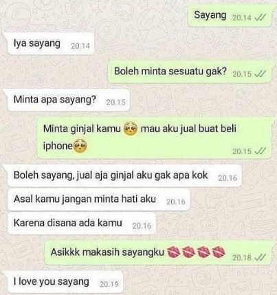 11 Chat WA Lucu sama Pacar, Kocak dan Unik Bikin Geleng Kepala! - Semua Halaman - Sonora.id