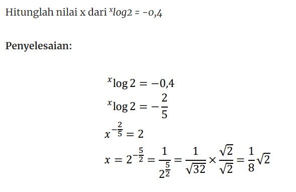 17 Contoh Soal Logaritma dan Pembahasannya, Materi SMA, Lengkap ...