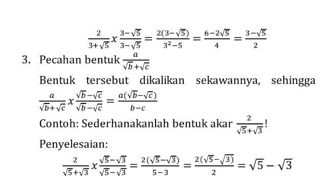 3 Cara Merasionalkan Pecahan Bentuk Akar, Materi Matematika - Halaman 2 ...