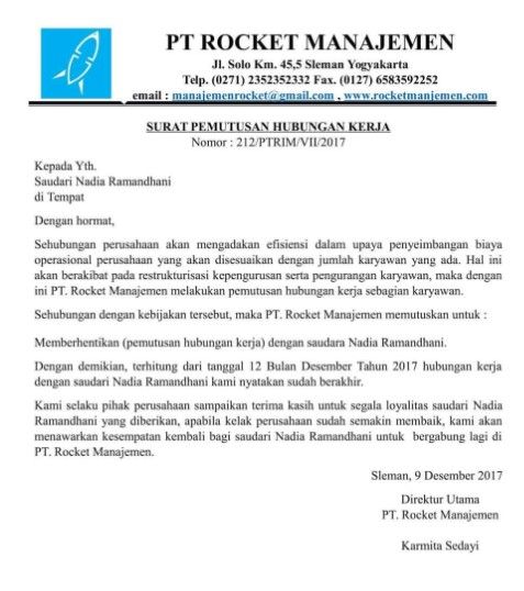 9 Contoh Surat PHK beserta Penjelasannya, Cek Selengkapnya! - Halaman 4 ...