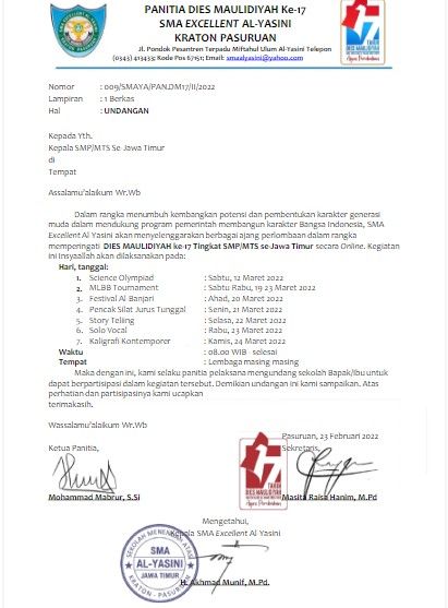 15 Contoh Surat Undangan Resmi untuk Berbagai Keperluan - Semua Halaman ...