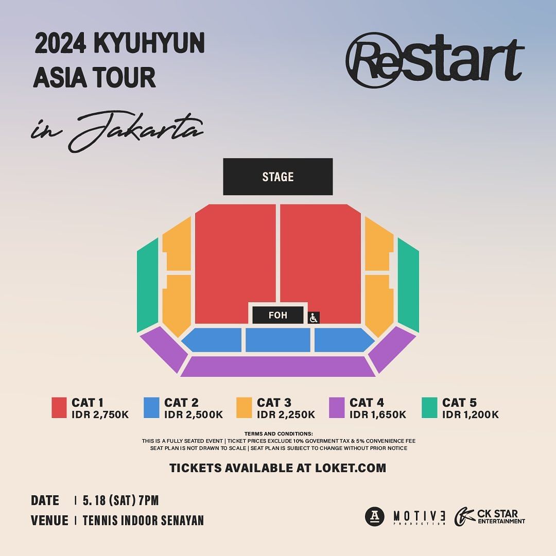 Harga Tiket dan Seat Plan Konser Kyuhyun Suju ‘Restart’ di Jakarta - Sonora.id