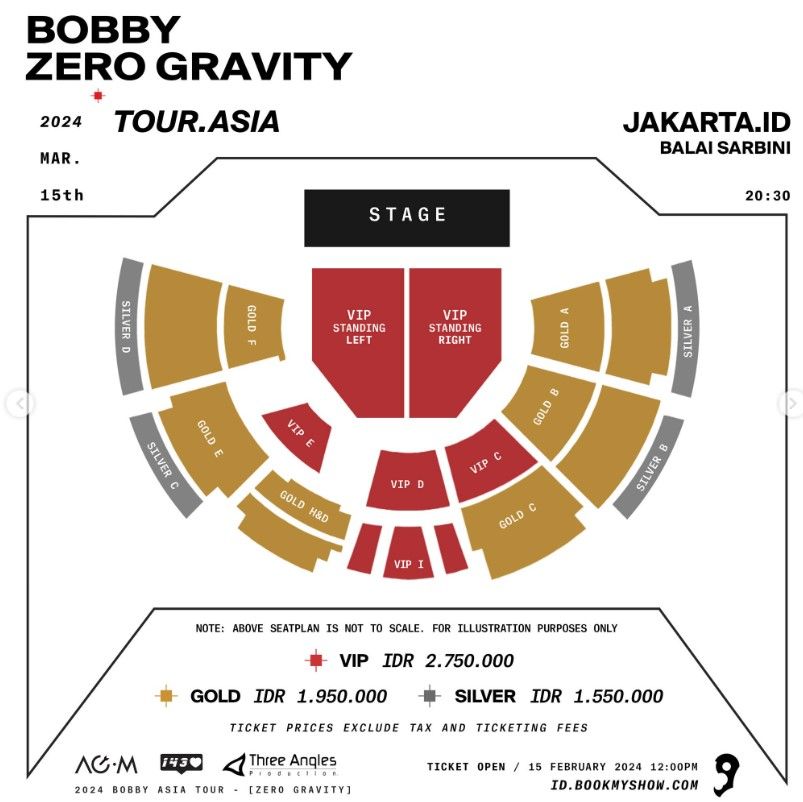Harga Tiket dan Seat Plan Konser Bobby iKON Zero Gravity Tour di Jakarta - Sonora.id